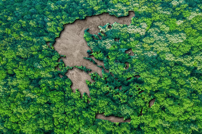 Sustainable Habitat Map of Greece Stock Photo - Image of european ...