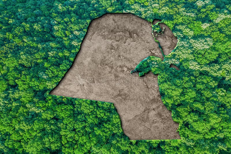 Sustainable Habitat Map of Kuwait Stock Photo - Image of green ...