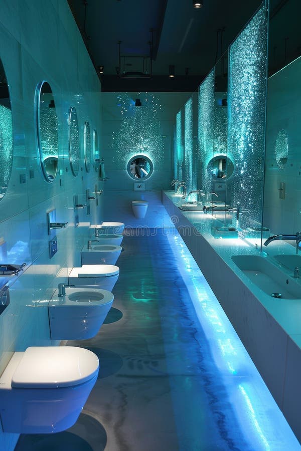 Sustainable High-Tech Bathroom Design with Touchless Faucets and Low ...