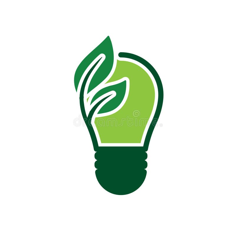 Sustainable Icon. Green Energy Vector with Light. Energy Source Stock ...