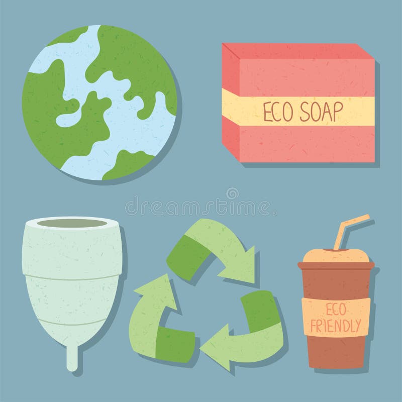 Sustainable icon set stock vector. Illustration of soap - 273231641