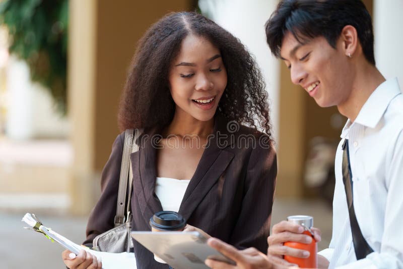 Sustainable Innovations and Productive Collaboration. a Woman Sharing ...