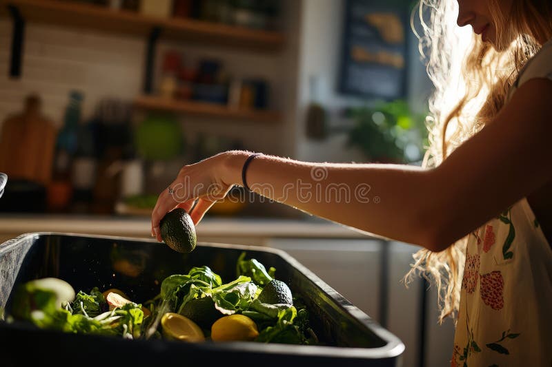 Sustainable Kitchen Practices Stock Illustration - Illustration of ...