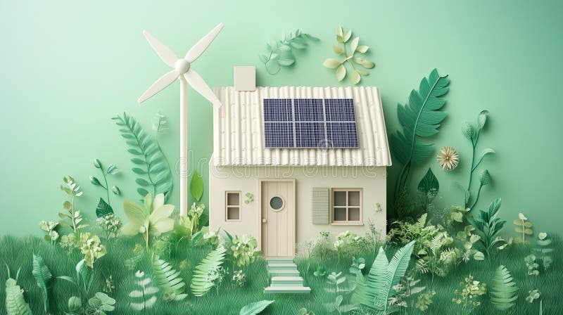 Sustainable Living, Eco Home, Solar Panels, AI Generated Stock Image ...