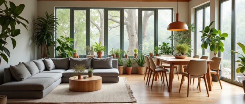 Sustainable Open-Plan Living and Dining Area with Recycled Materials ...