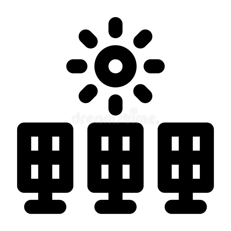 Solar Farms, Solar Panel Outline Icon Stock Vector - Illustration of ...