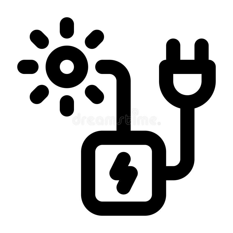 Solar Inverter, Solar Power Outline Icon Stock Vector - Illustration of ...