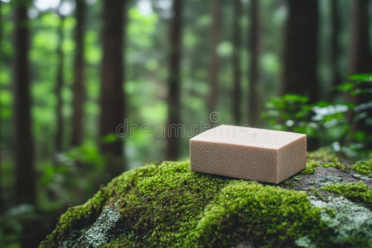 Sustainable Packaging Concept: Eco-Friendly Box on Forest Moss ...