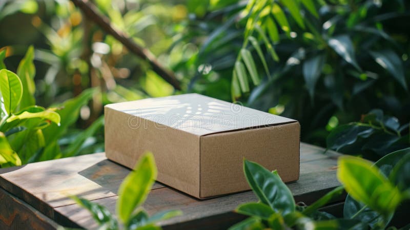 Eco Friendly Cardboard Box Packaging Nature Product Wood Green Plant ...