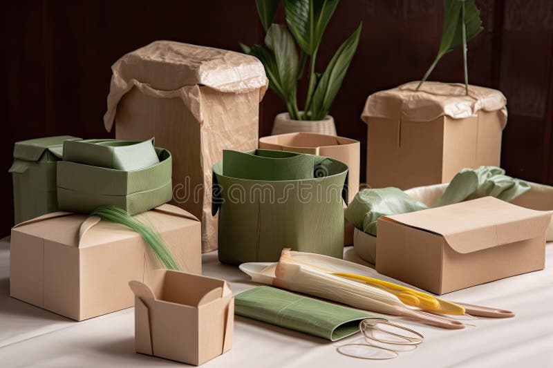 Sustainable Packaging Material Being Reused To Create a New Product ...