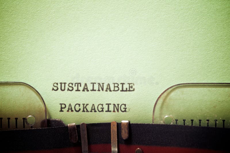 Sustainable packaging text stock photo. Image of message - 177792494