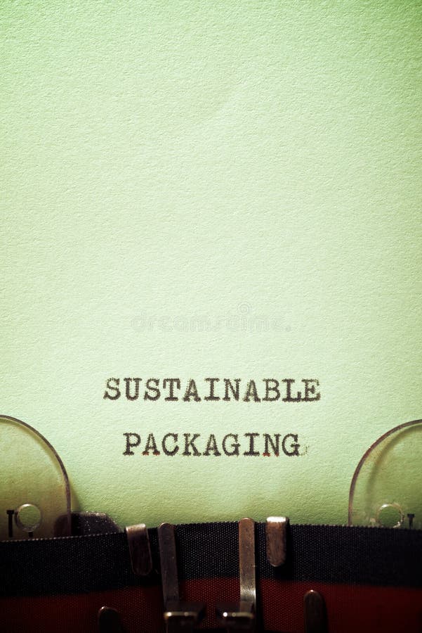 Sustainable packaging text stock photo. Image of message - 177792494