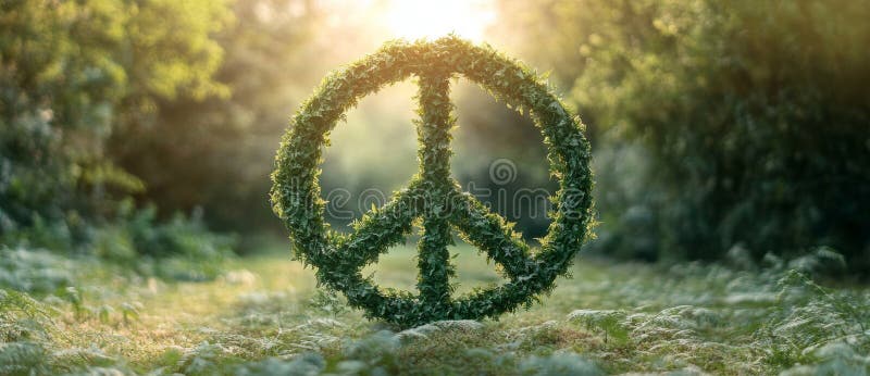 A Sustainable Peace Symbol Nestled in Rich Greenery, Representing ...