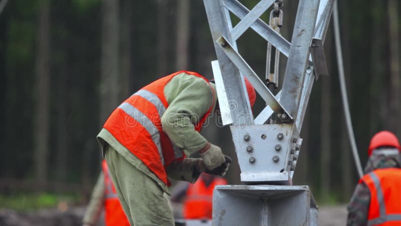 Sustainable Power Infrastructure Maintenance in Progress Stock Video ...