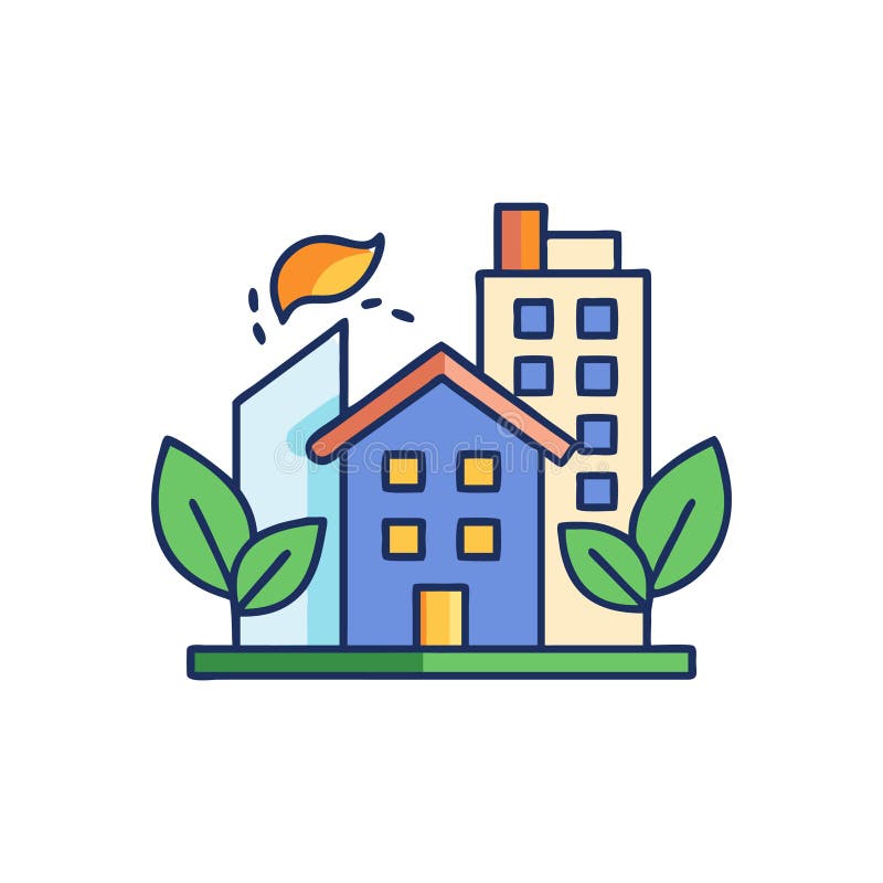 Sustainable Real Estate Icon for Eco-Friendly Development Stock ...