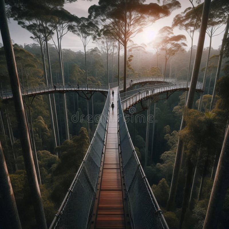 The Sustainable Sacred Canopy Walkway, AI Generated Image Stock Image ...