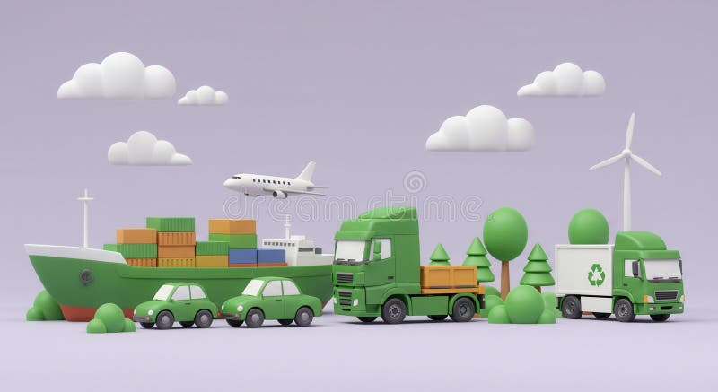 Sustainable Shipping and Eco-friendly Transport in a Green Future Stock ...