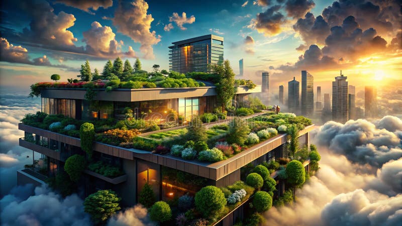Sustainable Skyscraper Perched among the Clouds a Vision of EcoFriendly ...