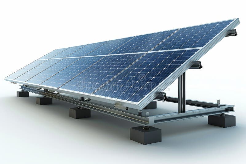 Sustainable Solar Panel Array on Metal Racks for Green Energy ...