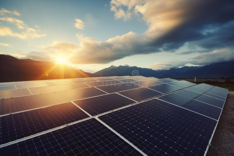 Sustainable Solar Panel Energy. Generate Ai Stock Image - Image of ...