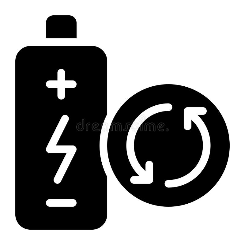 Rechargeable Battery, Battery Charge Glyph Solid Icon Stock Vector ...