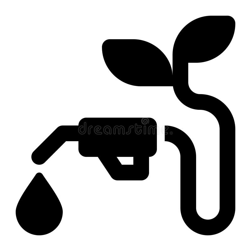 Biofuel, Biodiesel Glyph Solid Icon Stock Vector - Illustration of ...