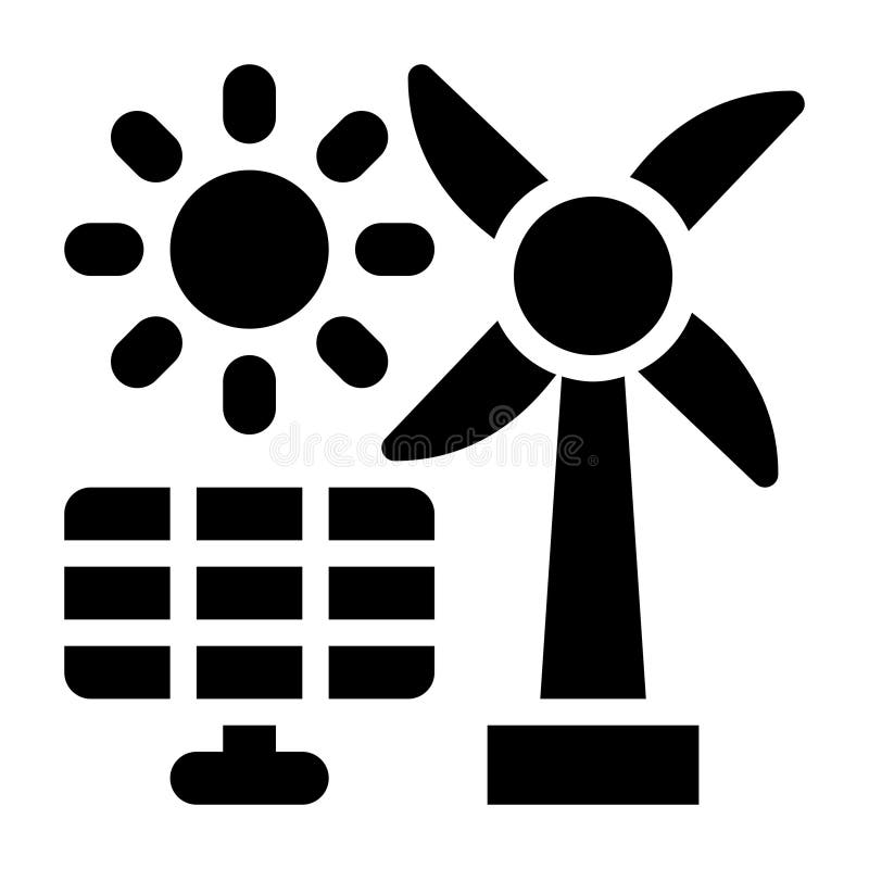 Solar Turbine, Solar Energy Glyph Solid Icon Stock Vector ...