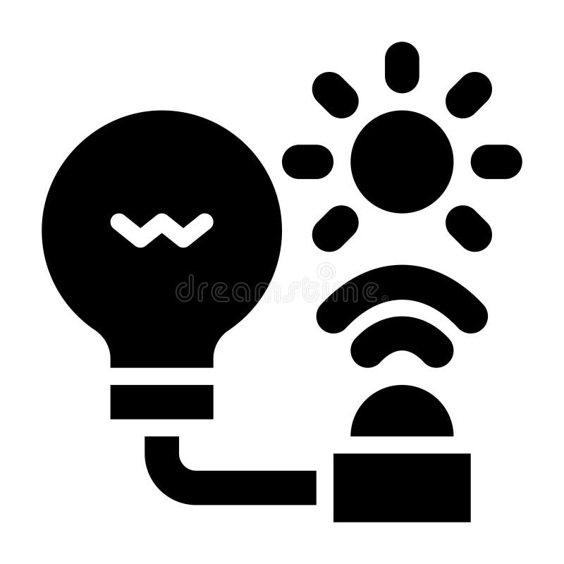 Light Sensor, Light Detection Glyph Solid Icon Stock Vector ...