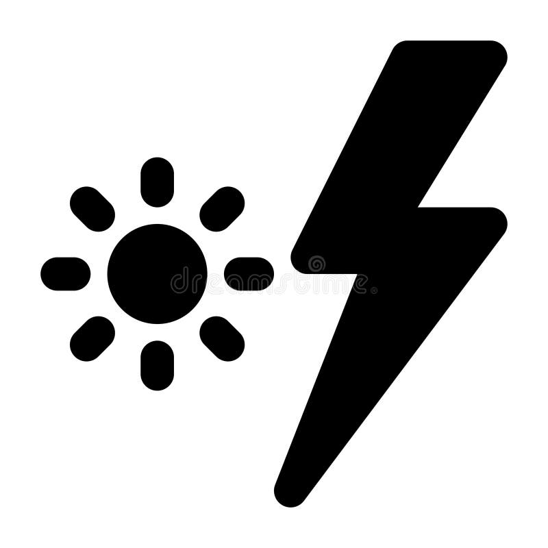 Solar Electric, Solar Energy Glyph Solid Icon Stock Vector ...