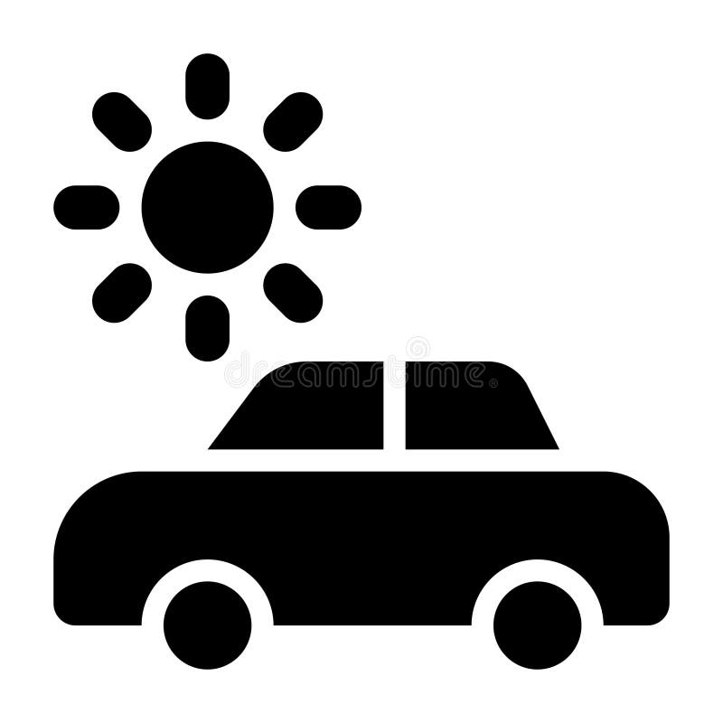 Solar Car, Solar Vehicle Glyph Solid Icon Stock Vector - Illustration ...