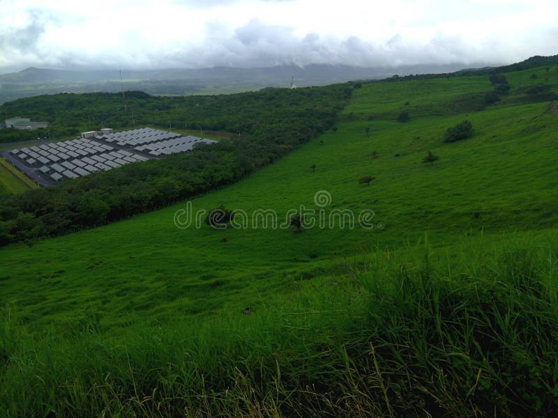 Geothermal Energy and Solar Panels System. Costa Rica Stock Image ...