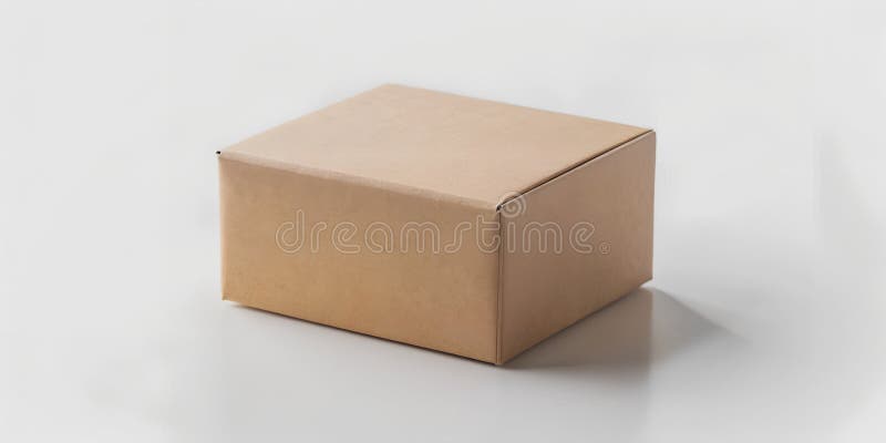 Sustainable Square Kraft Box Packaging Mockup on White Background AI ...
