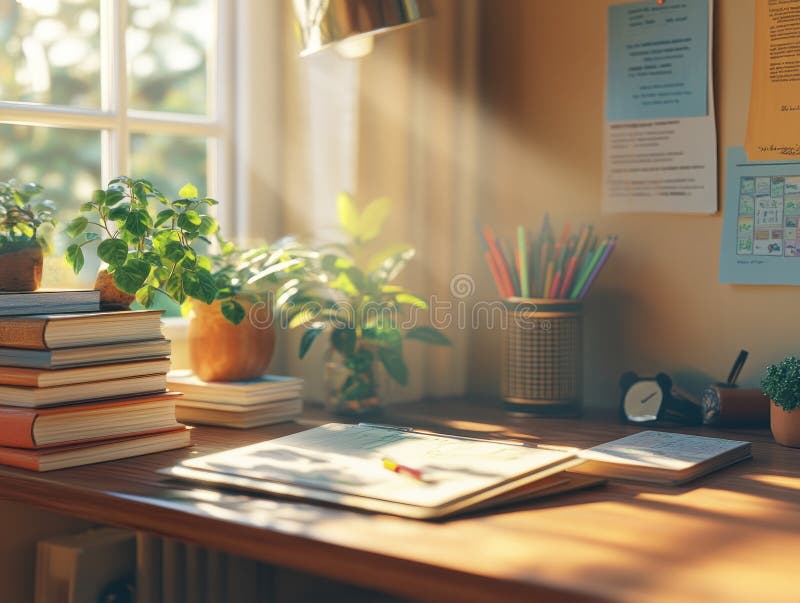 Sustainable Study Desk with Natural Light and Eco-Friendly School ...