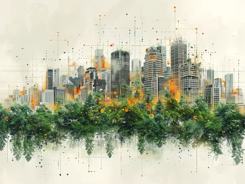 Sustainable Tech Conception. Modern City and Environmental Technology ...