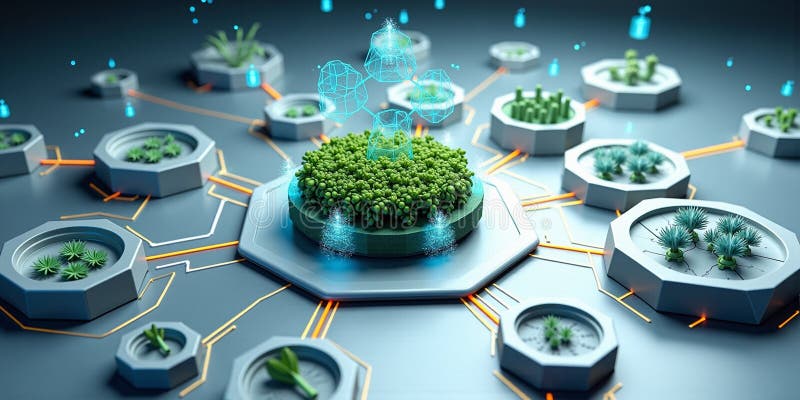Sustainable Tech Grid stock illustration. Illustration of sustainable ...