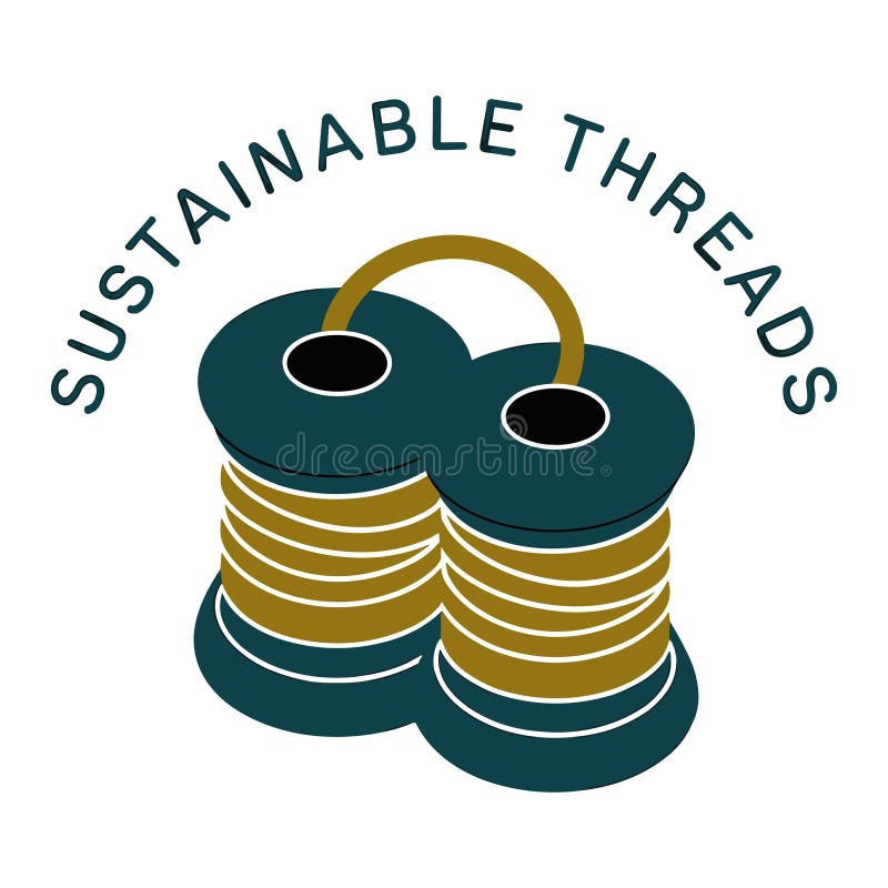 Sustainable Threads Logo Featuring Spools of Thread Promoting Eco ...