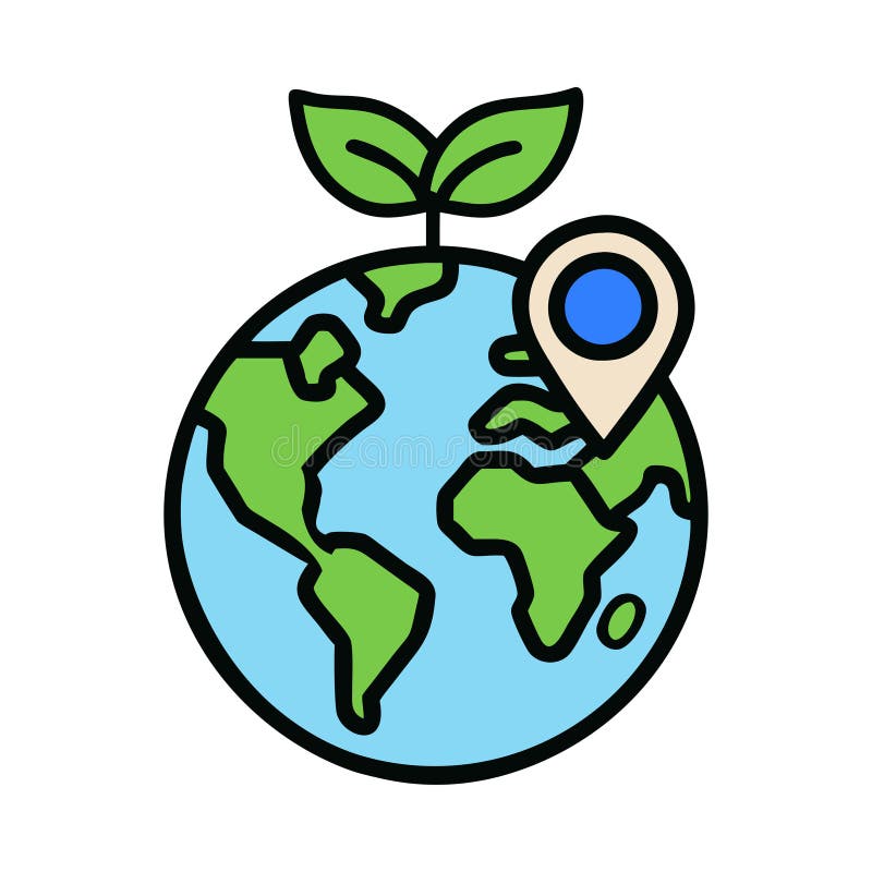 Sustainable Tourism Global Icon Stock Illustration - Illustration of ...