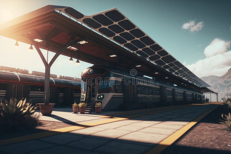 Fully Solar-Powered Train Station: Stunning UE5 Composition with ...