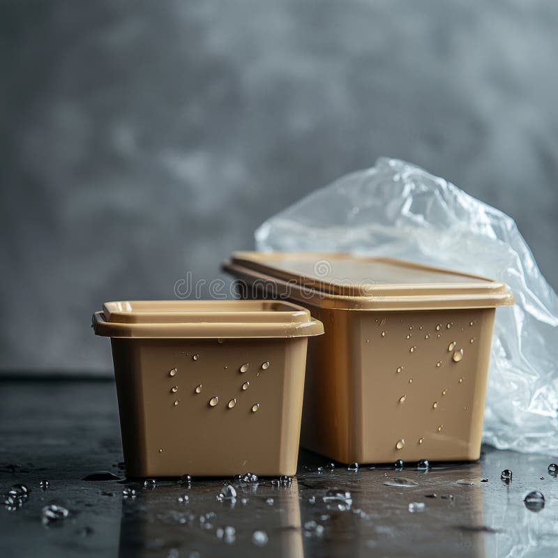 Sustainable, Two-piece Disposable Food Containers Stock Photo - Image ...