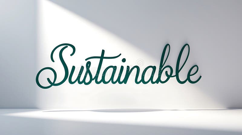 Sustainable Typography Design Highlighted by Soft Lighting in a ...