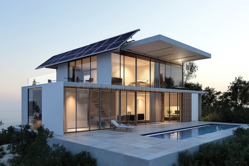 Sustainable Villa with Solar Panels, Infinity Pool, and Modern ...
