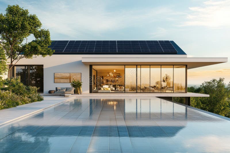 Sustainable Villa with Solar Panels, Infinity Pool, and Modern ...
