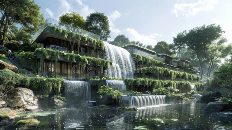 A Sustainable Water Purification Plant Mimicking a Waterfall and ...
