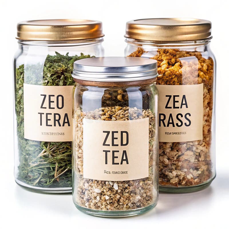 Zero Waste Tea Packaging with Reusable Glass Jars Stock Illustration ...
