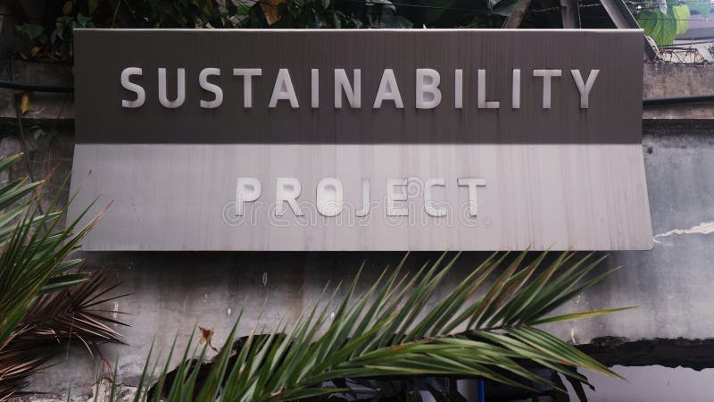 Sustainnability Project Sign in the Park Stock Photo - Image of ...