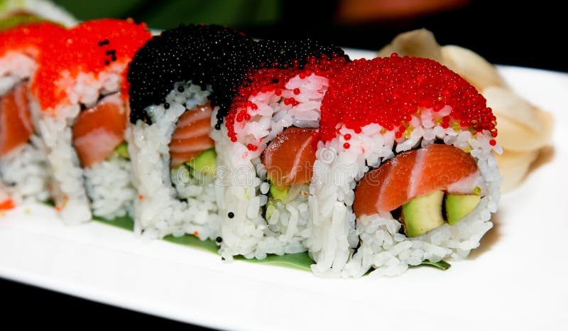 Sushi zdjęcie stock. Obraz złożonej z pomarańcze, ryż - 21385346