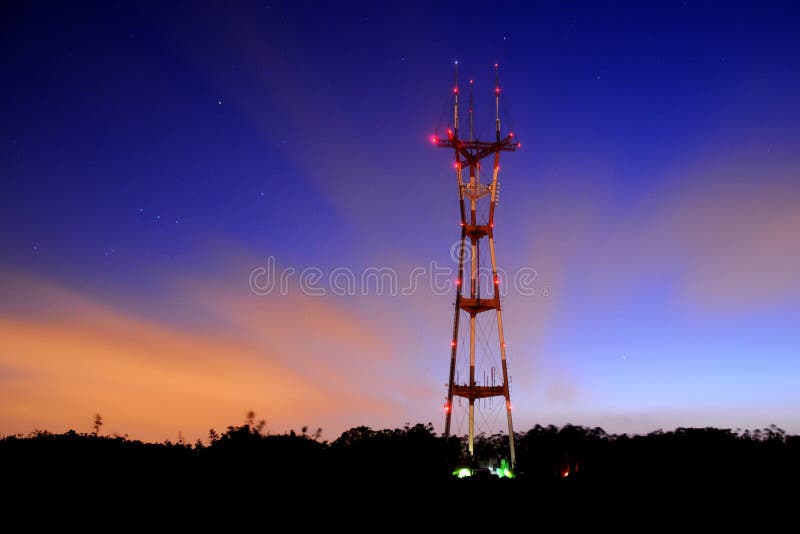 Oil Derrick at Night stock image. Image of drilling, night - 5365743