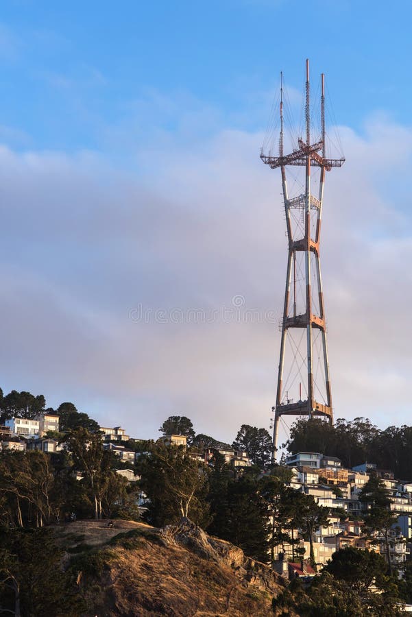 Sutro Tower - a night shot stock image. Image of seismic - 10132453