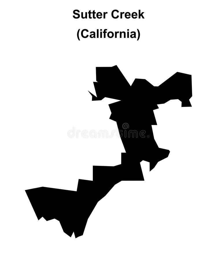 Sutter Creek outline map stock illustration. Illustration of region ...