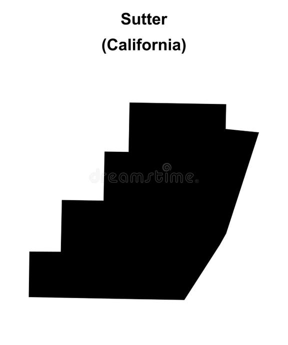 Sutter outline map stock vector. Illustration of atlas - 386069112